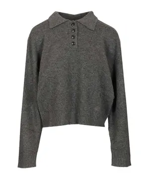 LOULOU STUDIO Long Sleeve Collared Pullover