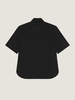 Givenchy Couture Seam Zip-front Short-sleeve Shirt - Black