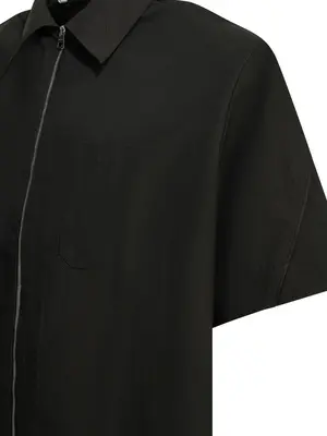 Givenchy Couture Seam Zip-front Short-sleeve Shirt