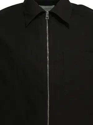 Givenchy Couture Seam Zip-front Short-sleeve Shirt