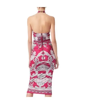 Versace Baroque Pattern Cut-out Sleeveless Dress