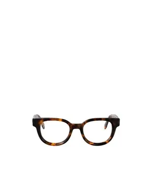 Palm Angels Geometric Full Rim Eyeglasses - Black