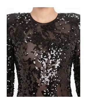 Victoria Beckham Sequin Embellished Open Back Tulle Gown