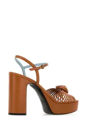 Valentino Garavani Coeur Royal Platform Sandals - Brown