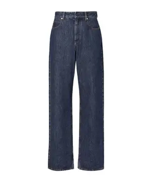 Fendi High-waisted Straight-leg Jeans With Ff Quilted Pocket - Blue