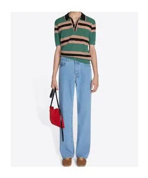 Dries Van Noten Striped Polo Shirt - Pine