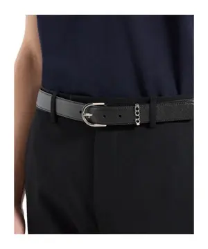 Gucci Logo Plaque Leather Belt
