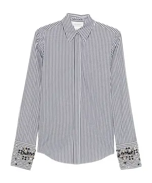 Sportmax Striped Shirt With Embellished Cuffs