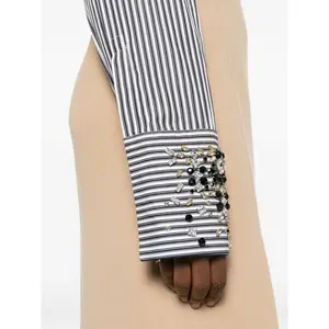 Sportmax Striped Shirt With Embellished Cuffs