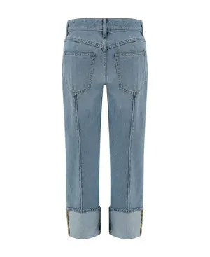 Bottega Veneta Denim Jeans With Turn-up Hem - Gray