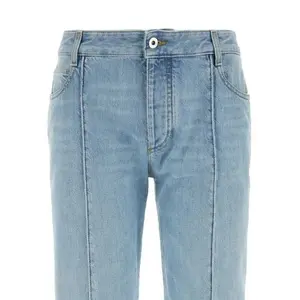 Bottega Veneta Denim Jeans With Turn-up Hem - Gray