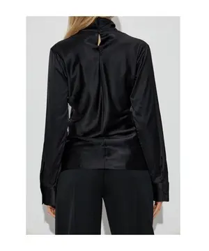 COURREGES Long Sleeve High Neck Top With Back Fastening