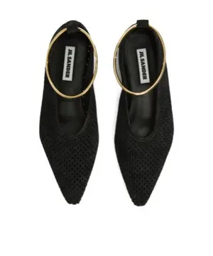 JIL SANDER Pointed Toe Perforated Ballet Flats