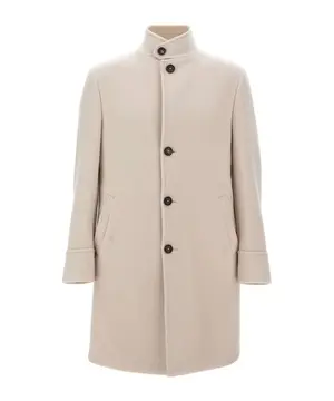 Eleventy Single-breasted Coat With Stand Collar - No