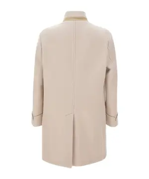 Eleventy Single-breasted Coat With Stand Collar