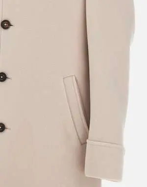 Eleventy Single-breasted Coat With Stand Collar