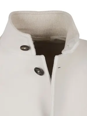 Eleventy Single-breasted Coat With Stand Collar