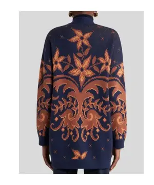 Etro Pattern-jacquard Button-up Cardigan - Blue
