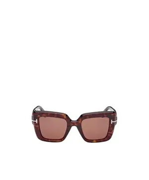 TOM FORD Esme Oversized Frame Sunglasses - Brown