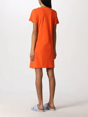 Moschino Printed Heart Short Sleeve Slim Dress