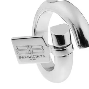 Balenciaga Saint-germain Tag Ring - Silver