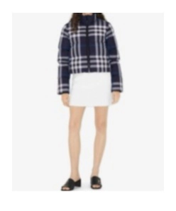 Burberry Cropped Check Puffer Jacket - Black