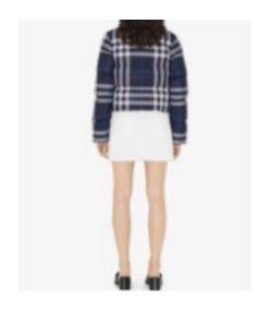 Burberry Cropped Check Puffer Jacket - Black