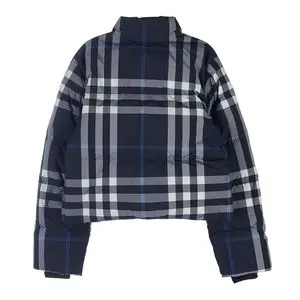 Burberry Cropped Check Puffer Jacket - Black
