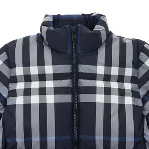 Burberry Cropped Check Puffer Jacket - Black