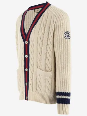 Gucci V-neck Cable-knit Cardigan