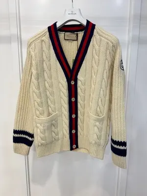 Gucci V-neck Cable-knit Cardigan
