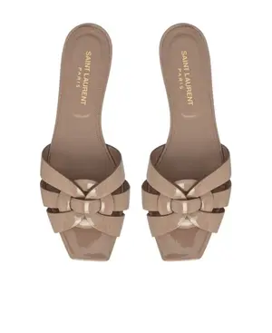 Saint Laurent Tribute Open Toe Mules - Deep Pink