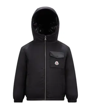Moncler Hooded Zip-up Jacket With Logo Patch