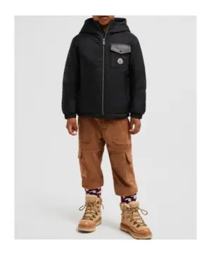 Moncler Hooded Zip-up Jacket With Logo Patch