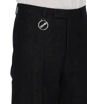 We11Done Slim Fit Jeans With Decorative Hardware - Black