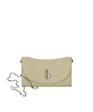 Burberry Rocking Horse Foldover Top Chain-linked Wallet - Hunter Beige