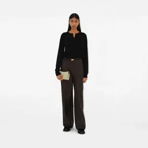 Burberry Rocking Horse Foldover Top Chain-linked Wallet - Hunter Beige