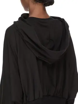 Rick Owens Temple Cropped Hooded Top - Black