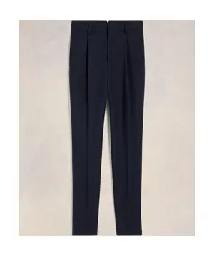 AMI Paris High Waisted Cigarette Trousers - Navy