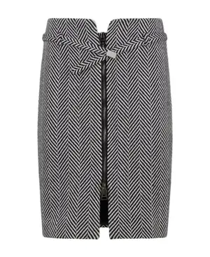 TOM FORD Chevron Pattern Zipped Midi Pencil Skirt - Black