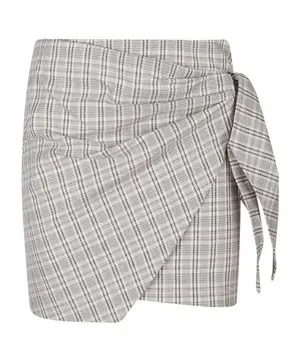 Isabel Marant Étoile Plaid Wrap Mini Skirt - Grey
