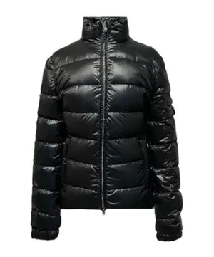 Prada Long-sleeved Down Jacket With Stand Collar - Black