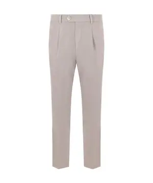 Brunello Cucinelli Leisure-fit Pleated Gabardine Trousers - Grey