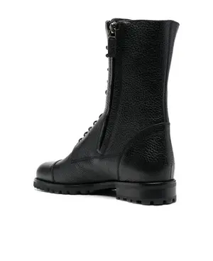 Manolo Blahnik Leather Combat Boots