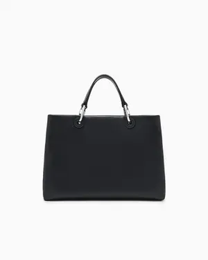 Emporio Armani Logo Stamp Medium Tote Bag - Black