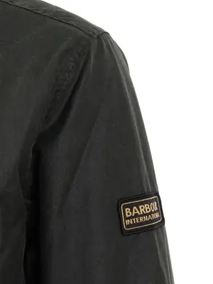 Barbour Long Sleeve Jacket With Button Closure And Textured Collar