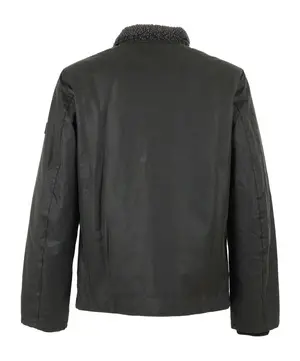 Barbour Long Sleeve Jacket With Button Closure And Textured Collar