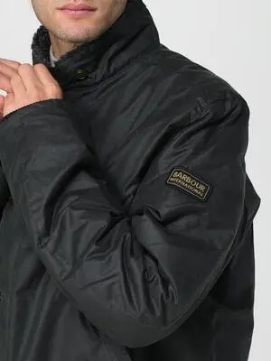 Barbour Long Sleeve Jacket With Button Closure And Textured Collar