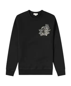 Alexander McQueen Embroidered Floral Logo Hoodie