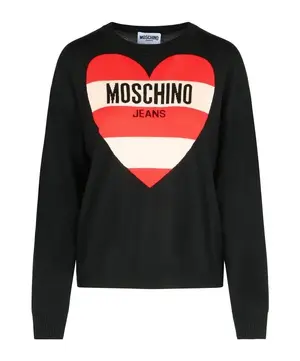 Moschino Intarsia Heart Pullover - Black